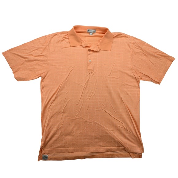 Peter Millar | Shirts | Peter Millar Shirt Mens Large Peach Orange Grid ...